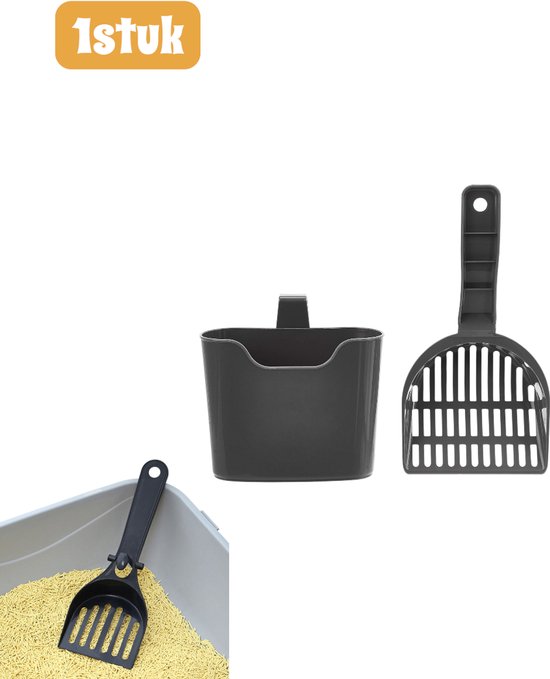 1 stuk - Kattengrit Schep Set - Verlengde Steel met Opbergdoos & Haak ...