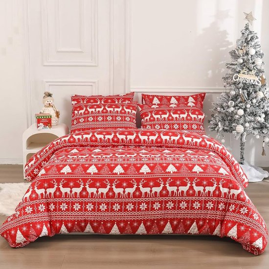 Dekbedovertrek met Kerstmotief - 2-delig - 200 x 200 cm - Microvezel | bol