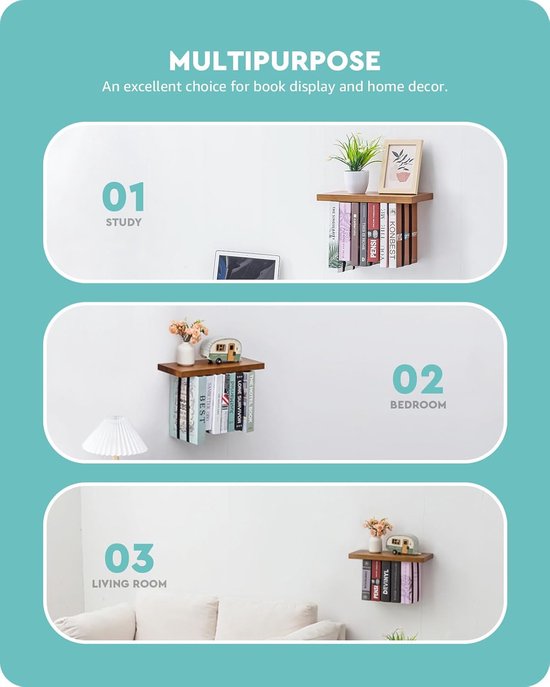 Wandrek-Floating Bookshelf Upside Down View-c | bol