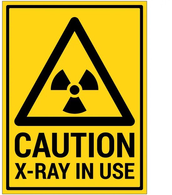 Caution X-Ray in use sticker met tekst - 20 x 15 cm | bol