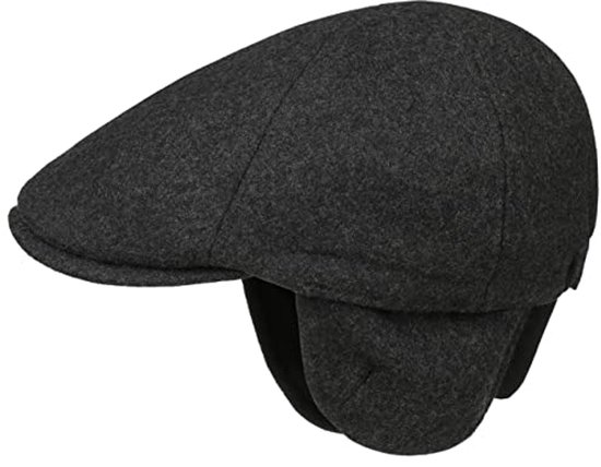 Lipodo Thinsulate Wool Cap with Ear Protection Men - Wool Cap Flat Hat ...