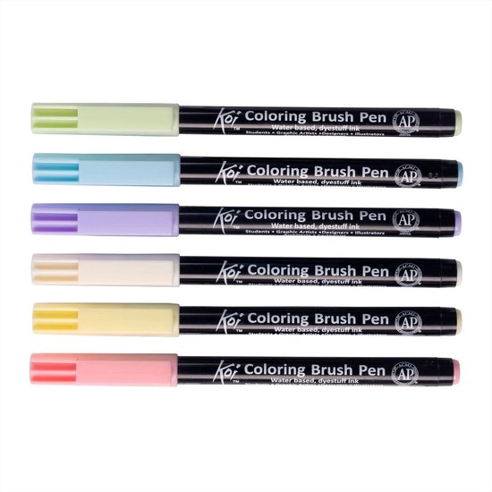 Sakura brushpen set pastel kleuren - creatieve stiften voor tekenen en ...
