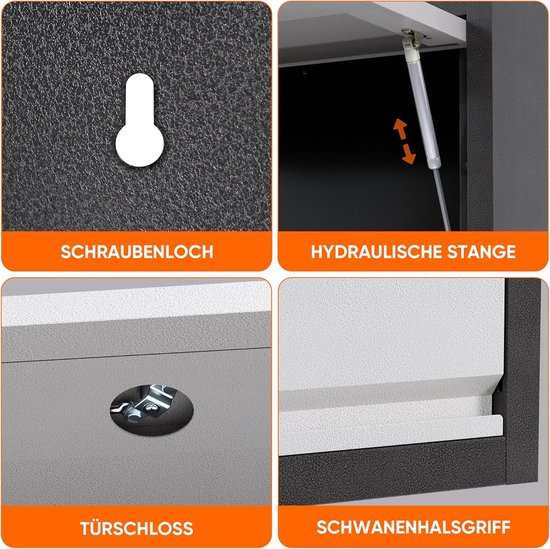 Hangkast van metaal met klapdeur - Opbergruimte voor garage, werkplaats ...
