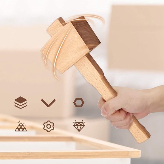 1 Piece Beech Wood Hammer - Professionele Hamer - Houtbewerking ...