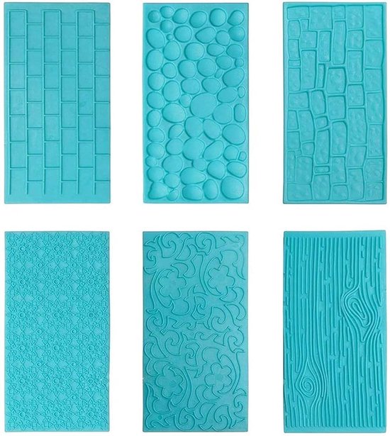6 Pcs Fondant Pattern Mat - Embossing Mat - Texture Mat - Silicone ...