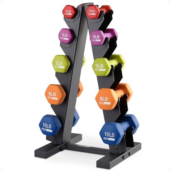 Neoprene Dumbbell Set met Opbergrek - Handgewichten voor Thuistraining ...