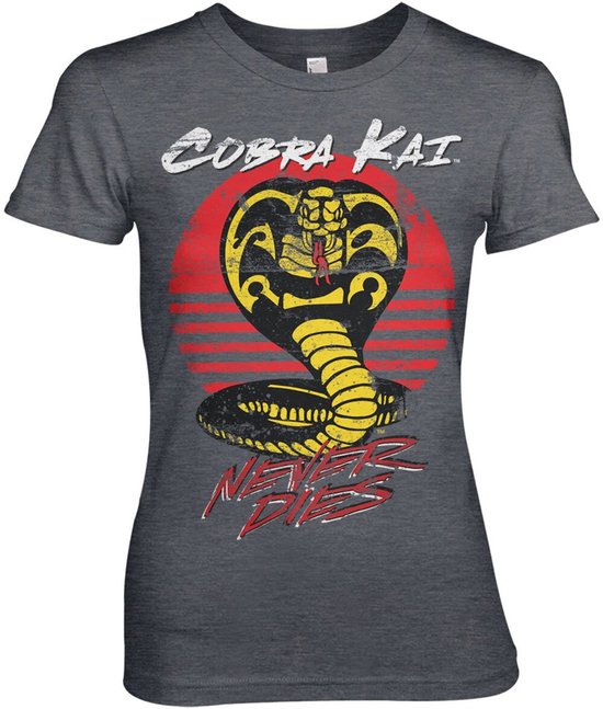 Cobra Kai Never Dies Girly Tee Damen T-Shirt Dark-Heather-S | bol