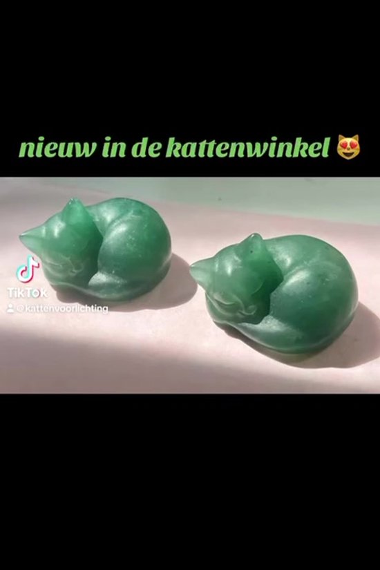 Slapend Katje van Groene Aventurijn – Edelsteen Beeldje - 1 STUKS | bol