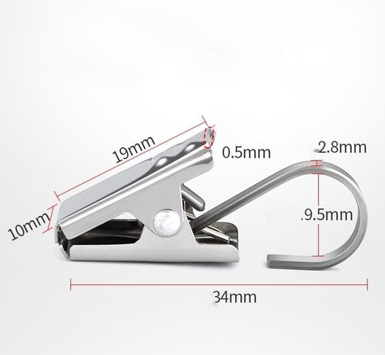 100 Stuks - Gordijn Clips - Gordijnklem - Gordijnhaken - Lengte 3.4cm ...