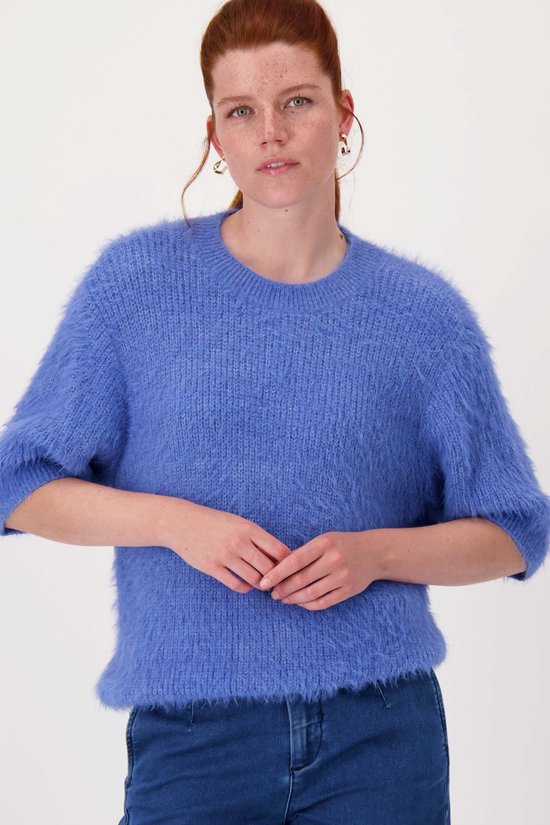 Zusss Fluffy Trui Met Ronde Hals Blauw | bol