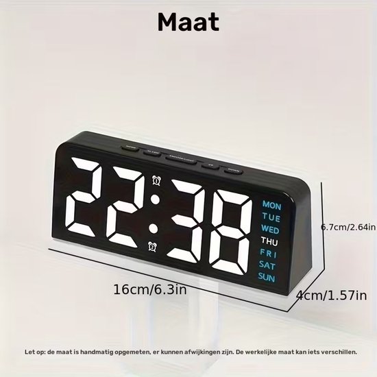 Innovatieve LED Digitale Wekker met Blauwe Sfeerverlichting ...