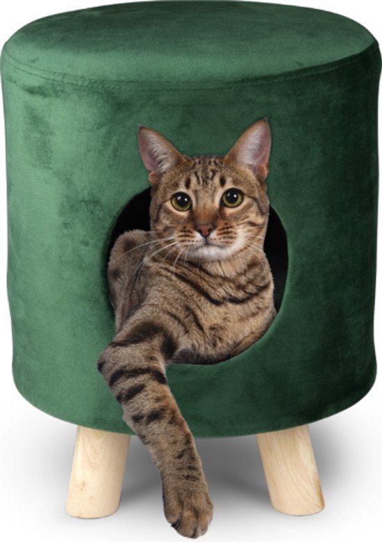 Kattenmand op Pootjes – Luxe Design Poef & Slaapplek voor Katten ...