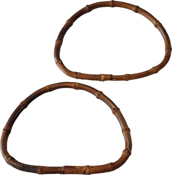 Handvatten-Tas Hengsel-Bamboe-Donkerbruin-Half Rond-16x1x12.5 cm-Per ...