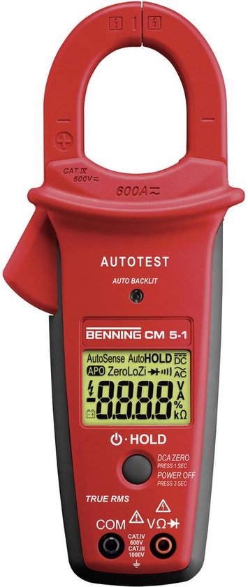 Benning 044066 Stroomtang, Multimeter Digitaal CAT III 1000 V, CAT IV ...