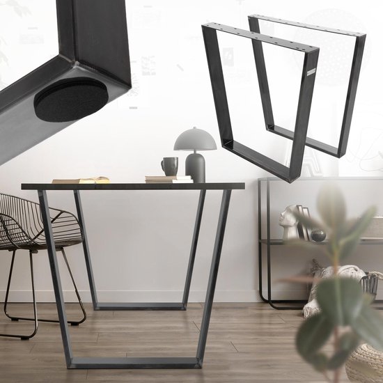 Tafelpoten set van 2 V-vorm 75x72 cm Industrieel van staal ML-Design ...