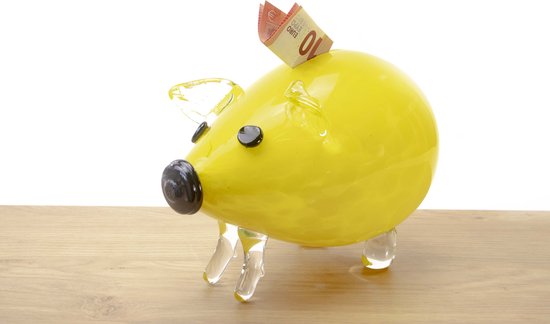 Spaarpot volwassenen - spaarvarken - spaarpotten - Geel - H15cm | bol