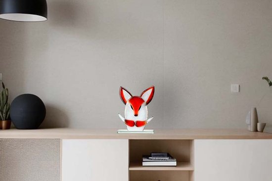 Glassculptuur - Glazen Vos - Glasobject - Sculptuur - Fusing glas Fox ...