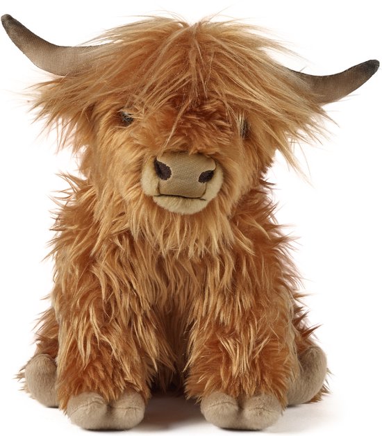 Schotse Hooglander Koe Knuffel - 30cm - Bruin Pluche Knuffelkoe met ...
