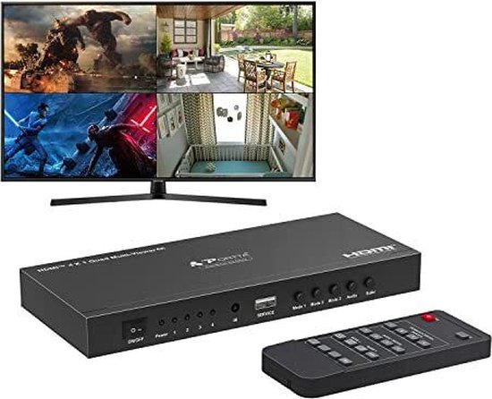 HDMI Multiviewer Switch 4x1 4K, PORTTA HDMI Quad Multi-Viewer Naadloze ...