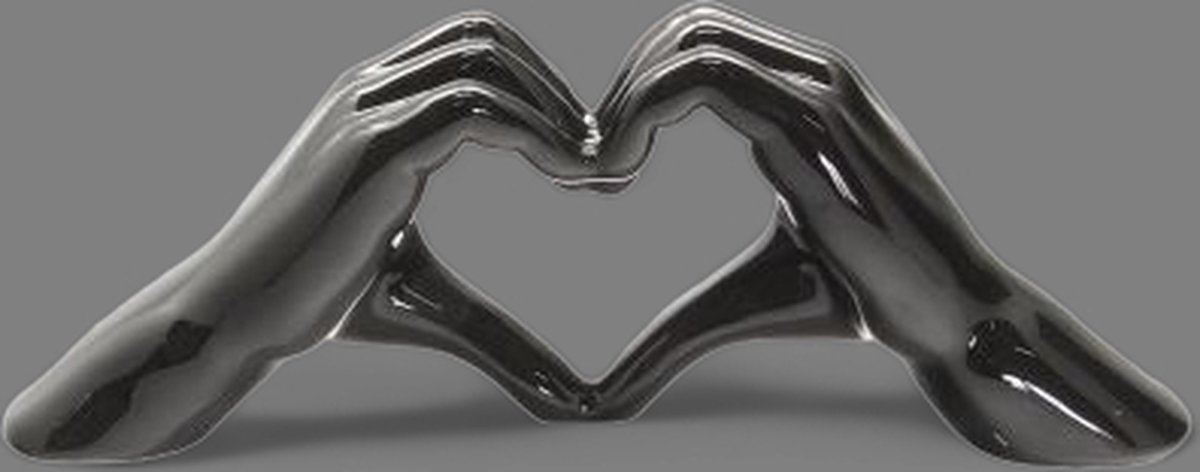 Gilde Handwerk - Heart Sign Hands - Beeld Sculptuur - Zwart - Keramiek ...