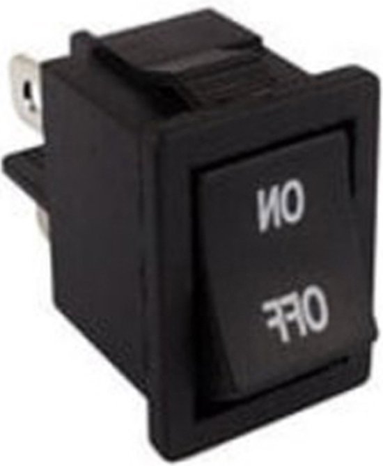 Wipschakelaar ON-OFF - 3A 230V - met opdruk - 19.5 x 13 mm - Zwart | bol