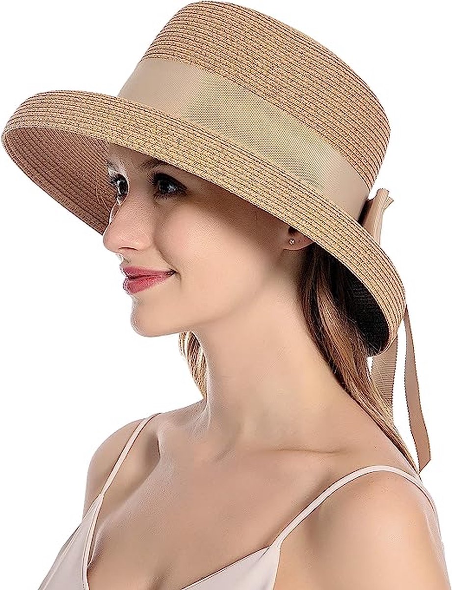 Zonnehoed Dames - Zomerhoed - Strohoed UV - Strandhoed - Hoed voor ...