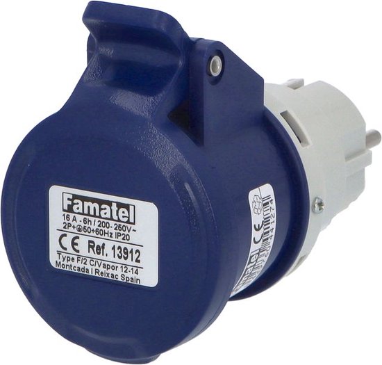 Famatel adapter CEE 2P+T stopcontact/stekker (13912) | bol