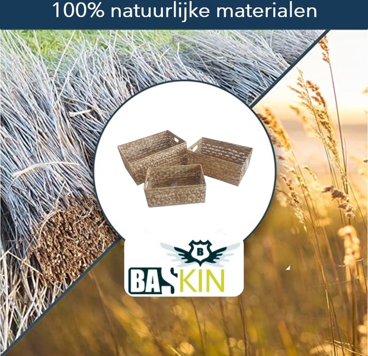 Opbergmand - Hyacint - Set van 3 - Stapelbaar - Opbergbox | bol