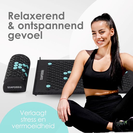 SiaFoss Spijkermat XXL met Kussen en Triggerpointballen - 124x42x2,5 cm ...