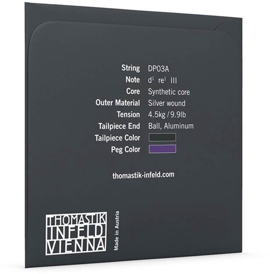 Thomastik Infeld THDP-03A violin string D-3 4/4 medium, synthetic core ...