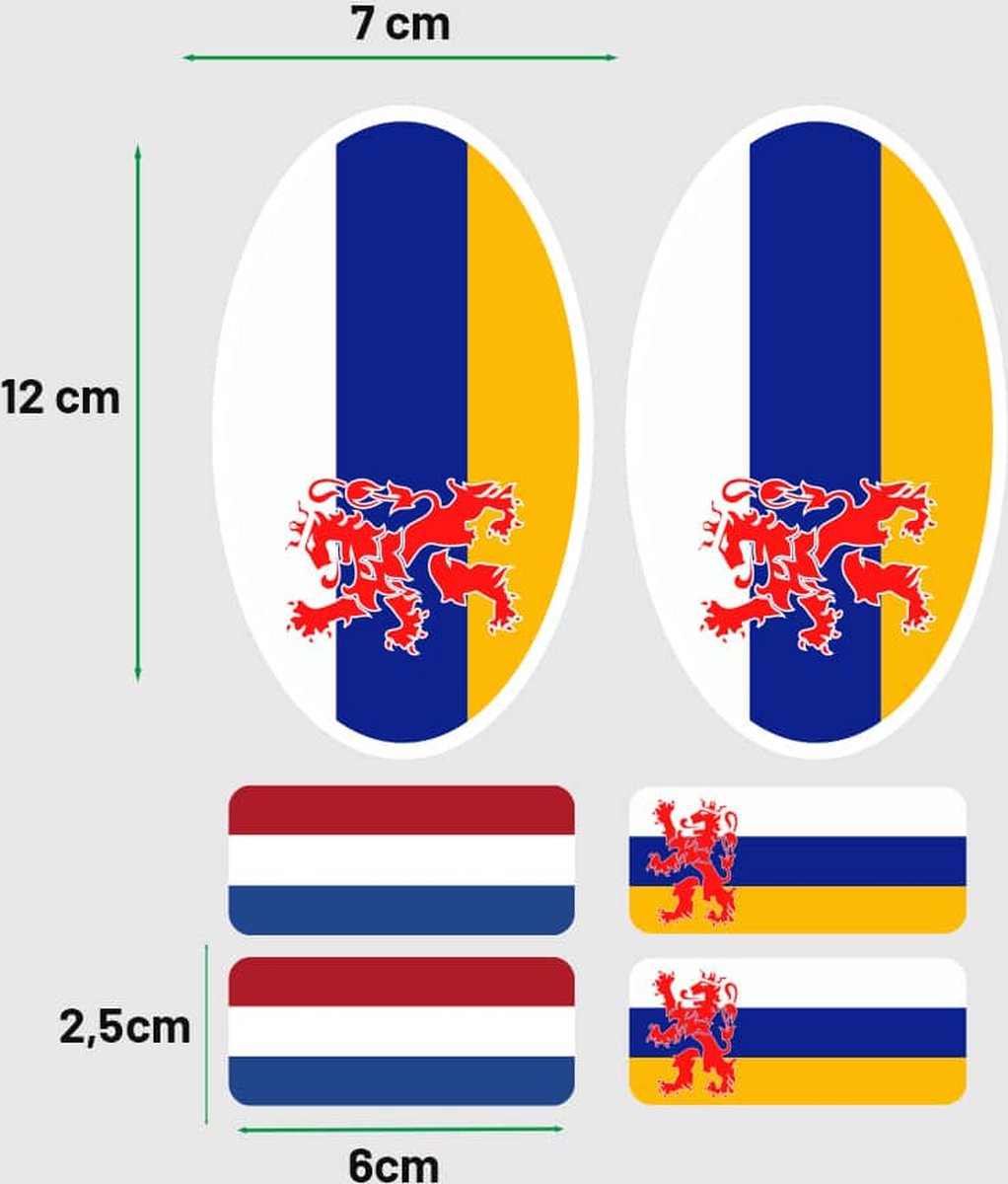 Limburgse vlag stickers auto – Set met 6 autostickers | bol.com