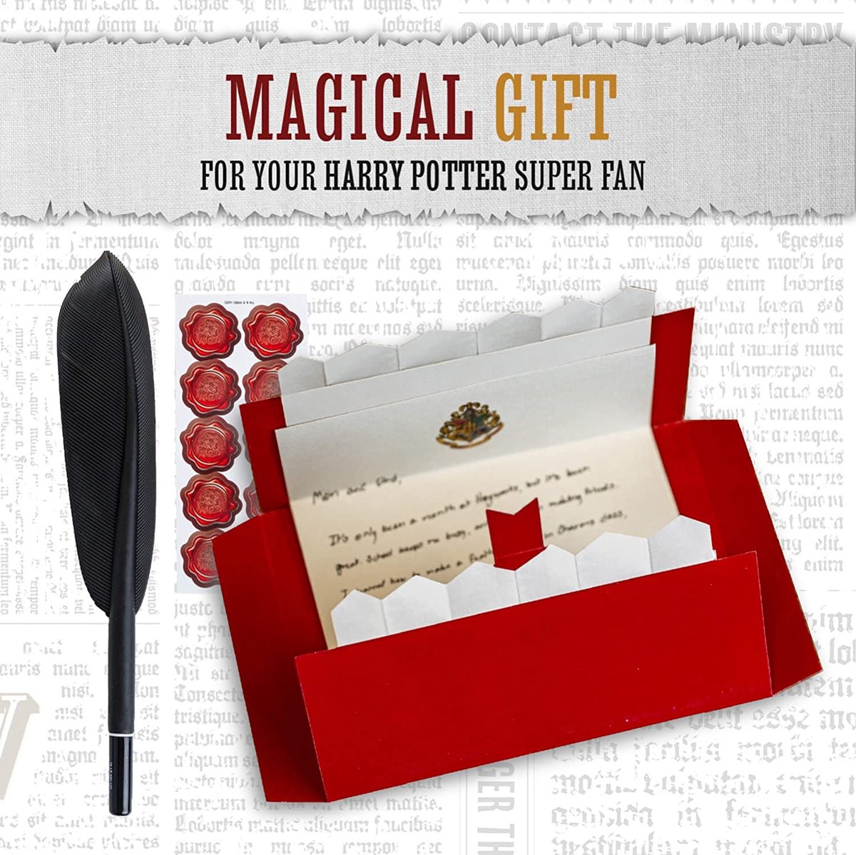Harry Potter Letter Writing Gift Set - Hogwarts Schrijfwarenset in Luxe ...