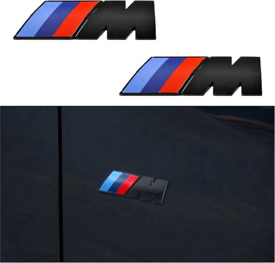 M Sport 45x15mm Embleem 2x Zwart Mat Fender Badge Sticker Side Wing ...