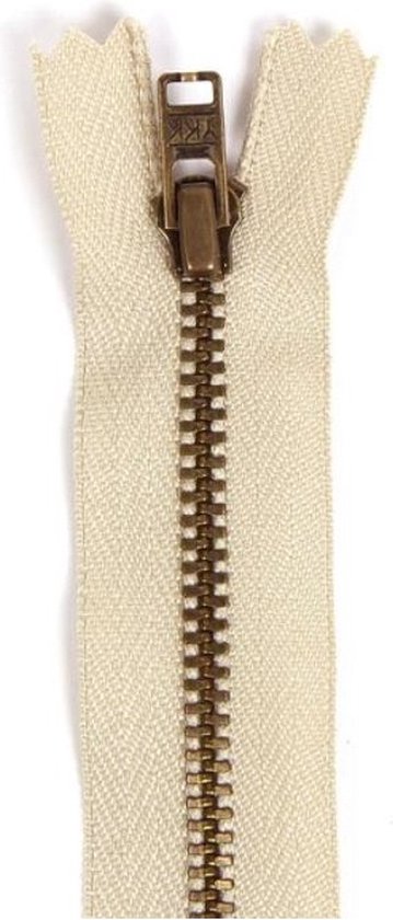 YKK - Broekrits - Metalen rits - Beige Messing - 20cm - Niet deelbaar - 4mm | bol.com