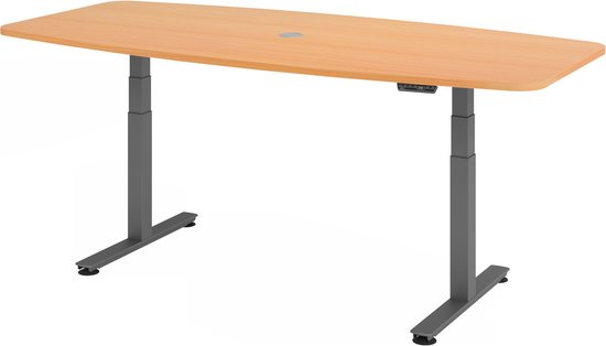 XDSM 22 G | Bureau - Beuken 220 x 103 Tafelhoogte I Elektrisch in ...