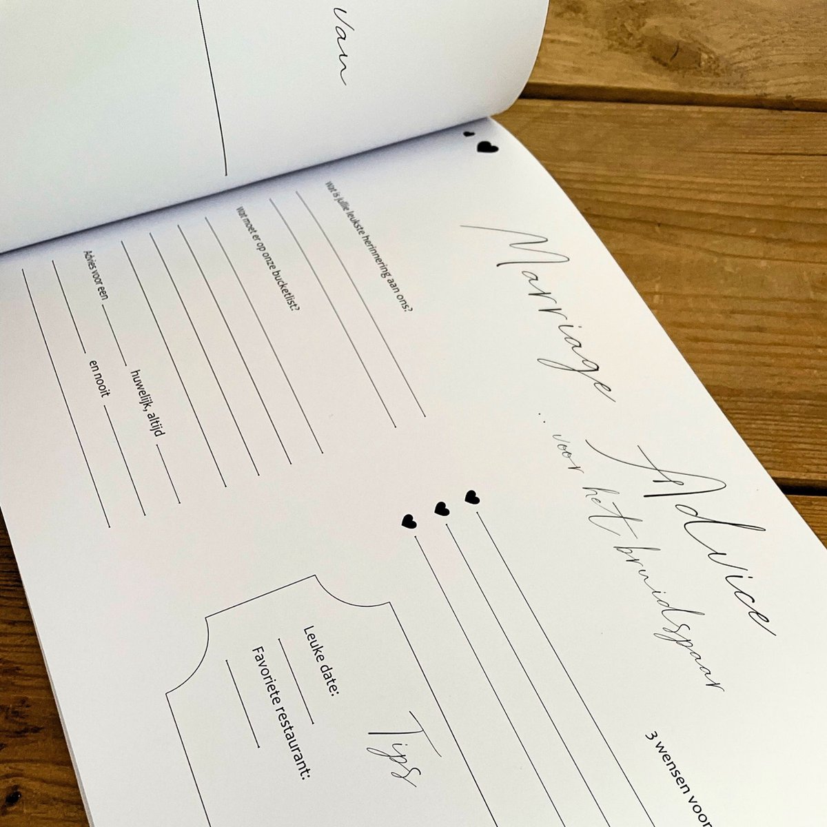 Gastenboek bruiloft met invul vragen (Nederlandstalig) - Gastenboek ...