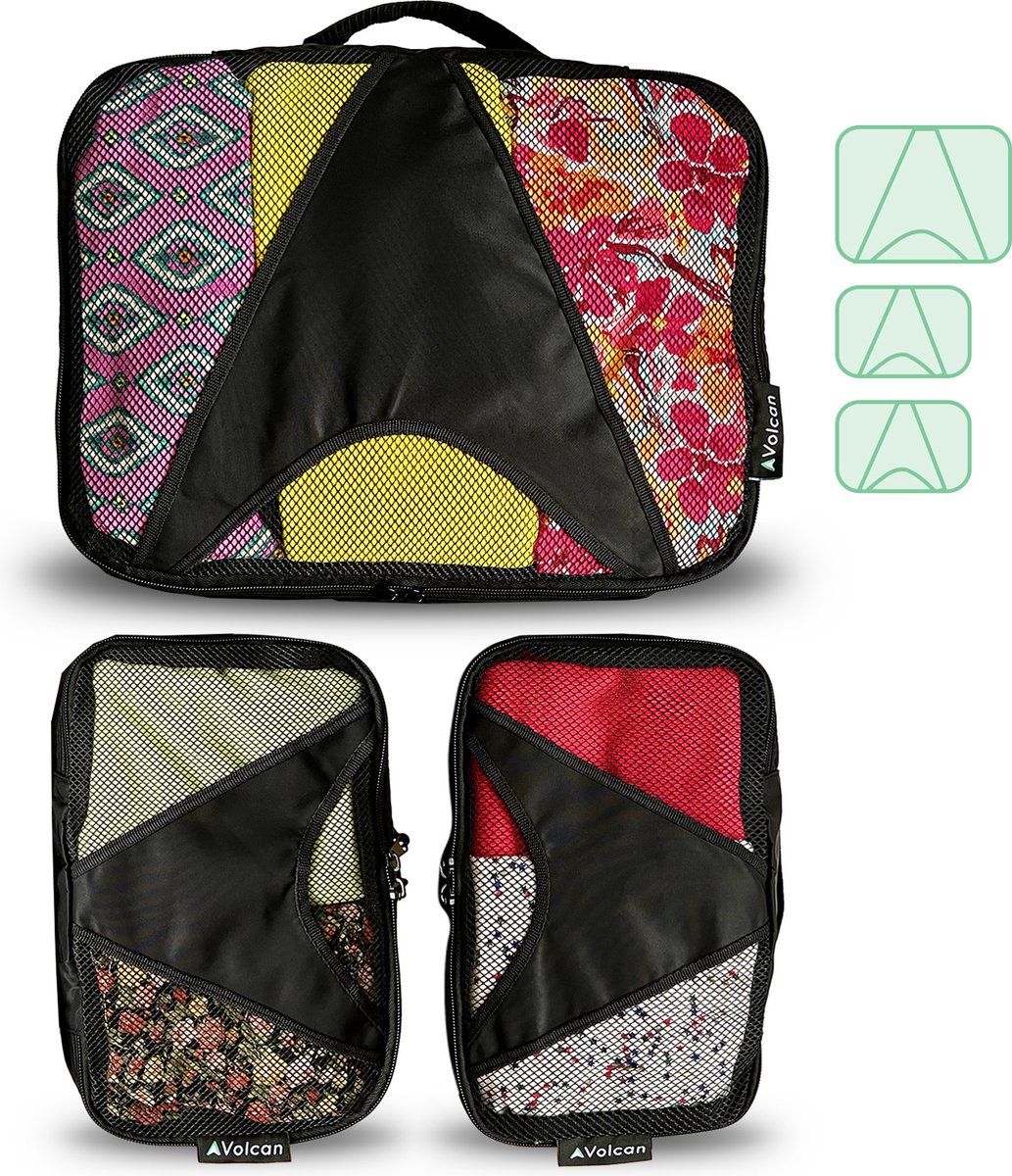 Volcan Packing Cubes - Speciaal voor Handbagage - Koffer Organizer Set ...