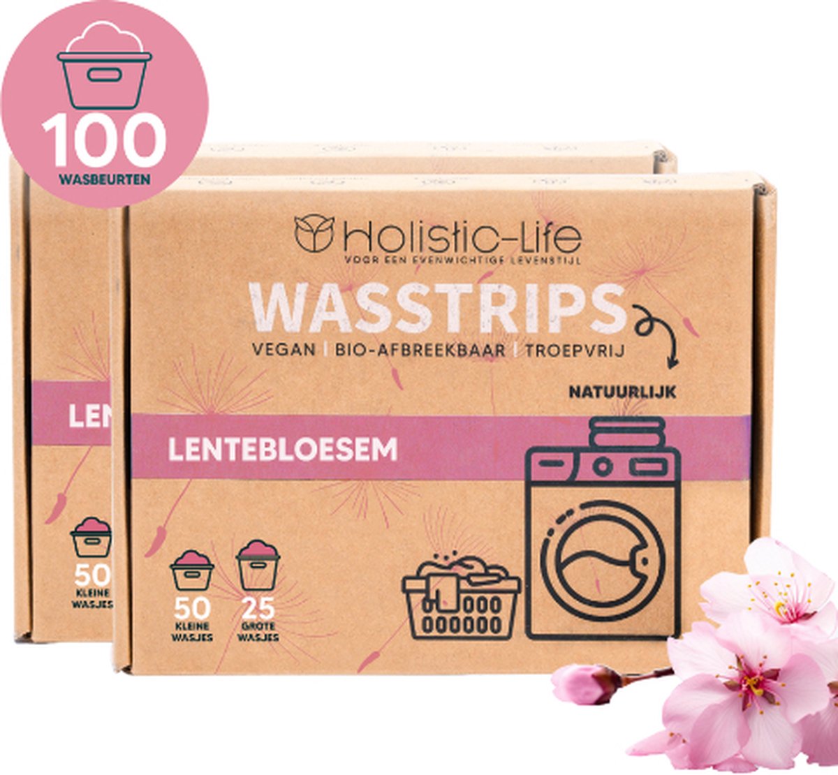 Natuurlijke Wasmiddeldoekjes - Lentebloesem Wasstrips 100 Wasbeurten ...