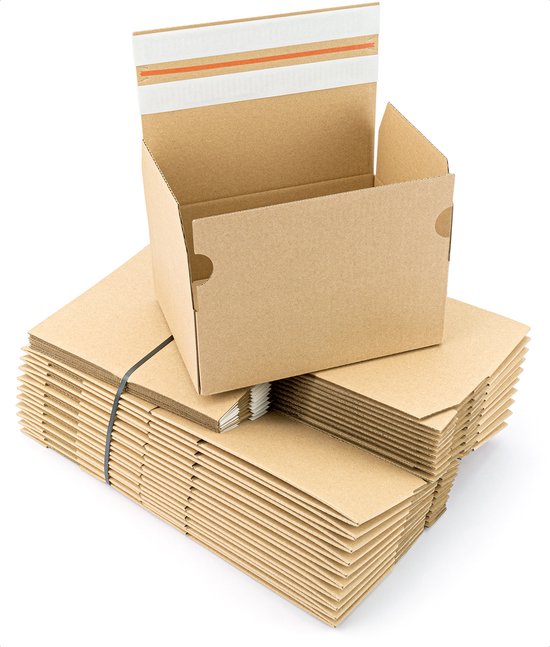 Verzenddozen - Doos 215 x 160 x 80 mm - 20 stuks - Autolock bodem - 2x ...