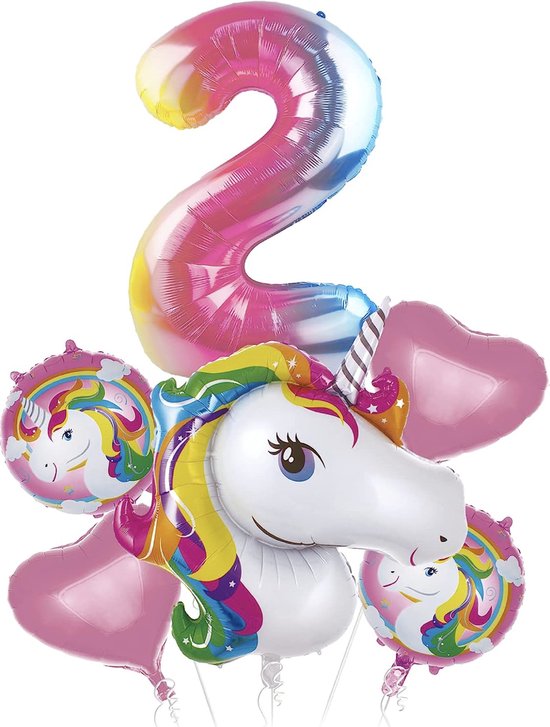 Eenhoorn ballonnen boeket regenboog 2 jaar || Op werkdagen voor 16:00 ...