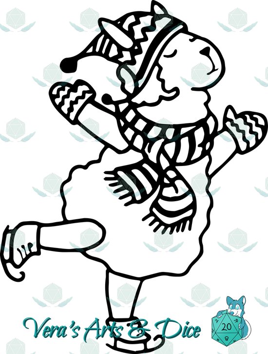 Schaatsend Schaap Sticker - Dieren in het Dagelijks Leven | Vera's Arts ...