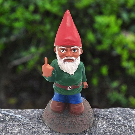 Unieke Grappige Tuinkabouter "De Middelvinger" -7x7x14cm | bol