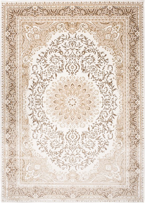 Tapiso Hera Vloerkleed Beige Vintage Woonkamer Oosters Tapijt Maat ...