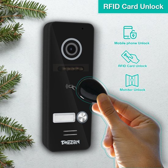 Parlofoon - Deurbel met Camera - 1080P - Inclusief 5 Swipe cards ...