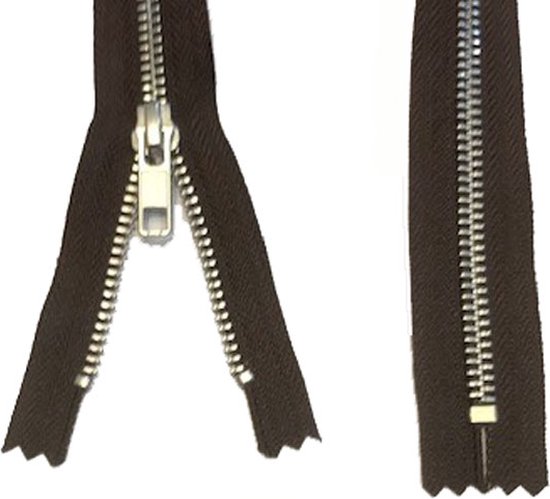 Stevige metalen broekrits 12cm - zilver niet-deelbaar - bruin | bol