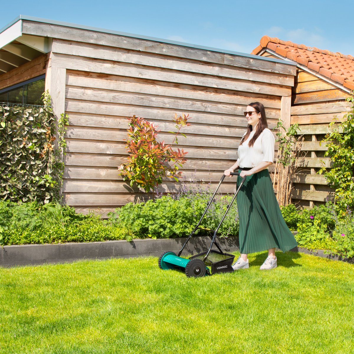 VONROC Kooimaaier – handgrasmaaier - 400mm - 4 instelbare maaihoogtes ...