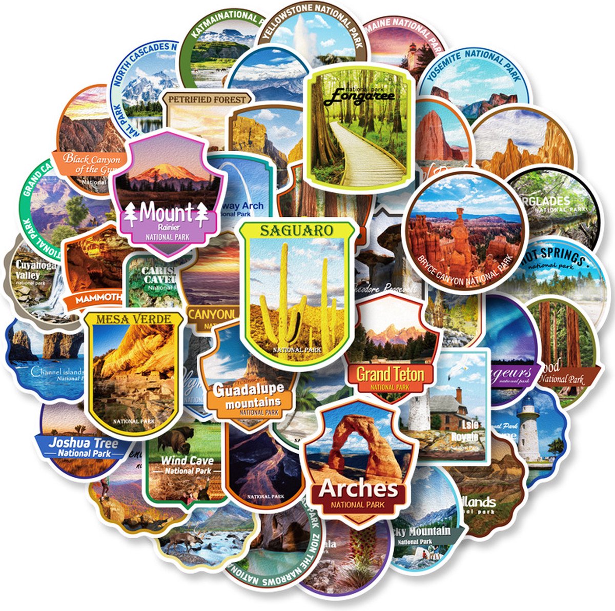 50 stuk nationaal park Cartoon stickers voor kinderen en volwassenen ...