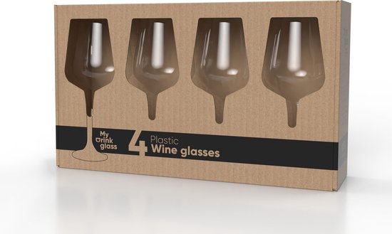 MyDrinkglass Wijnglazen | Plastic Wijnglazen | 4 Stuks | Wijnglazen ...