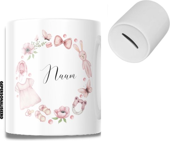 Spaarpot - Baby - Gepersonaliseerd - Meisje - It's a Girl - Geboorte ...