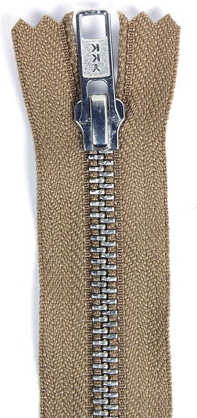 Stevige metalen broekrits 14cm - zilver niet-deelbaar - lichtbruin | bol.com